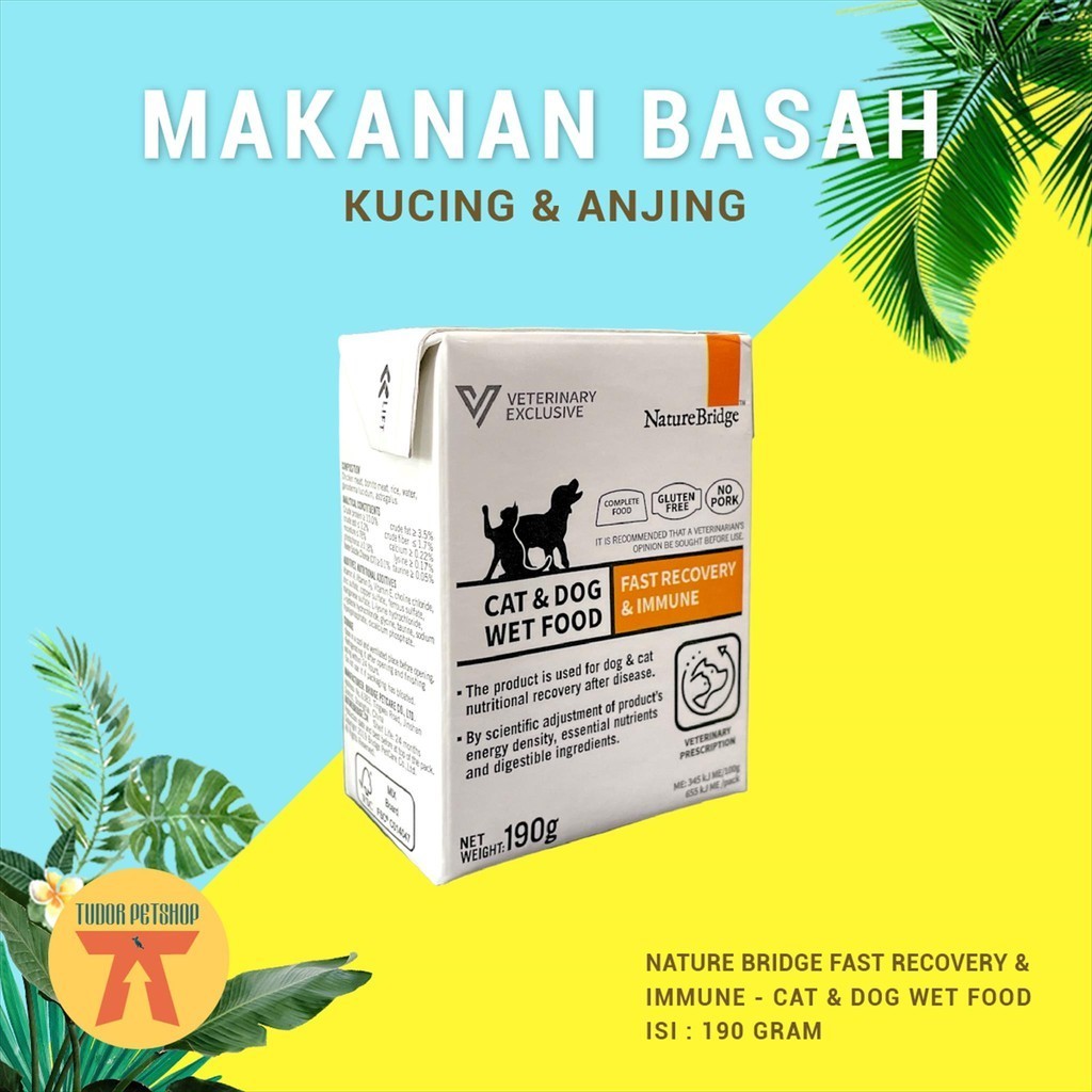 Jual NATURE BRIDGE FAST RECOVERY & IMMUNE WET FOOD CAT DOG 190 GRAM ...