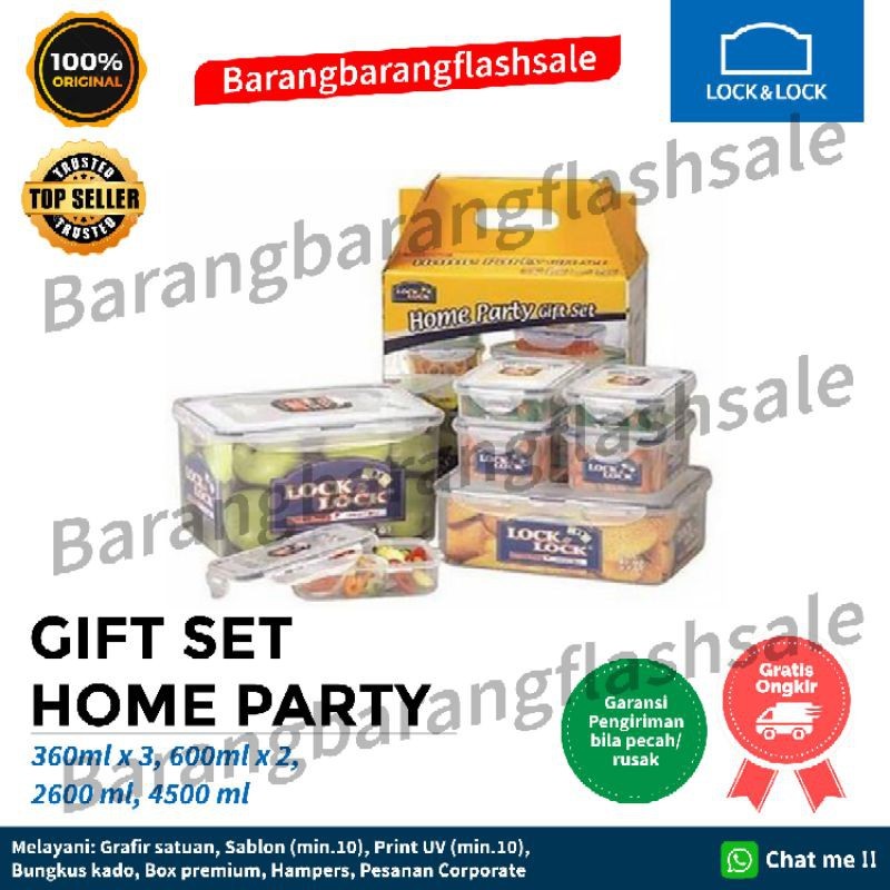 Jual Lock n Lock Gift Set Plastic Food Container with Color Box 7 pcs ...