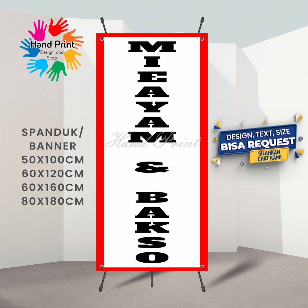 Jual Cetak Spanduk Banner Mie Baso Merah Putih MMT Spanduk Custom ...