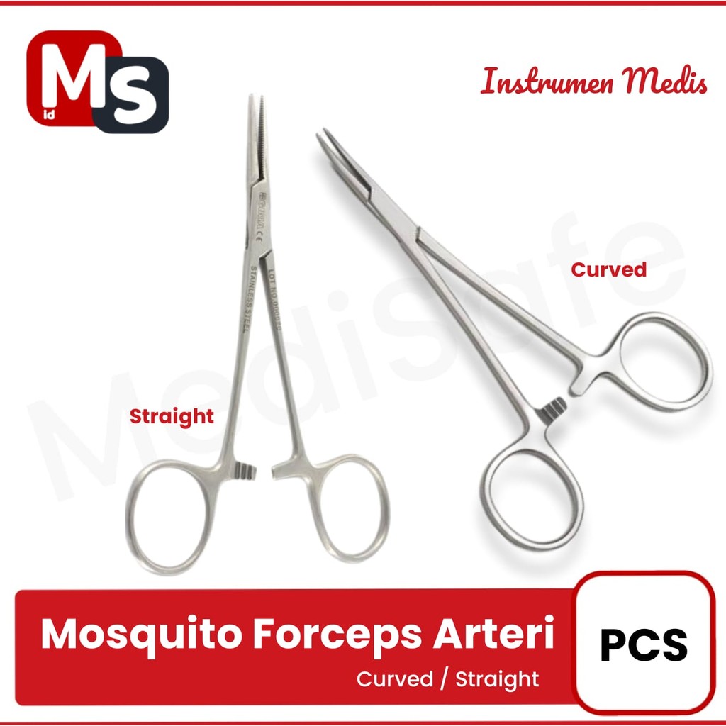 Jual MS Mosquito Forcep 12,5 Cm Gunting Klem Arteri Lurus / Bengkok Forcep Straight / Curved ...