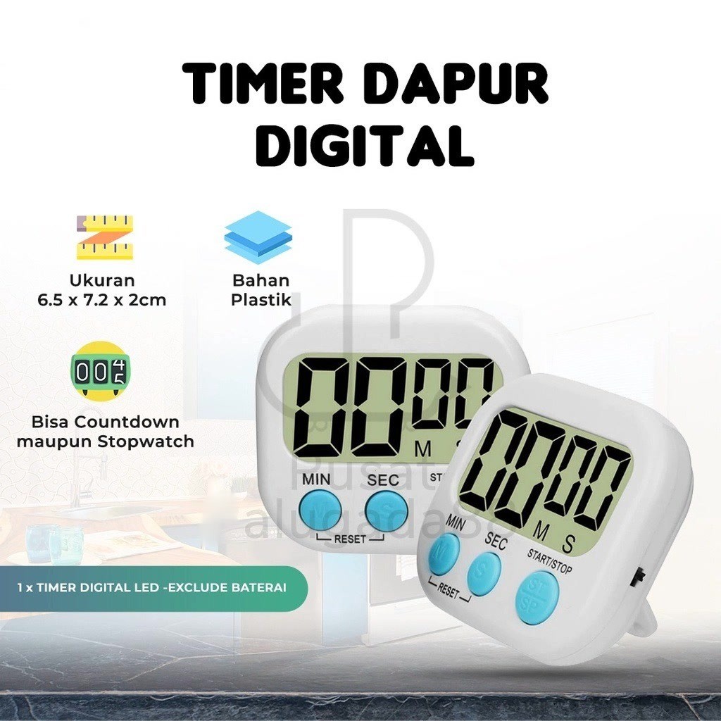 Jual Timer Digital Dapur Masak Alarm Stopwatch Jam LED Kitchen Magnet ...