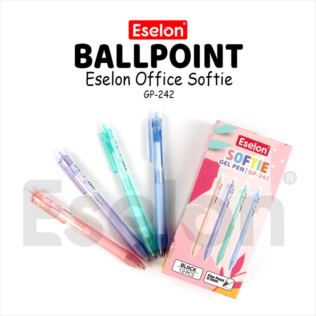 Jual 12pcs Pulpen Gel Eselon SOFTIE GP-242 / 1pak Pulpen Gel Cetek ...