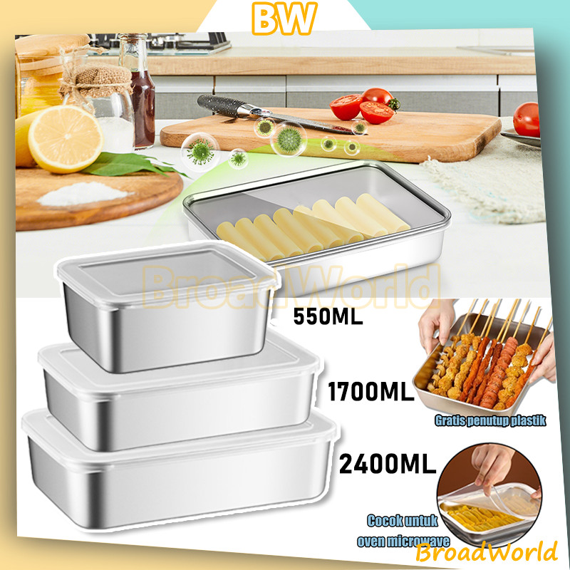 Jual kotak kulkas stainless 304 /Kotak Penyimpanan Makanan Stainless ...