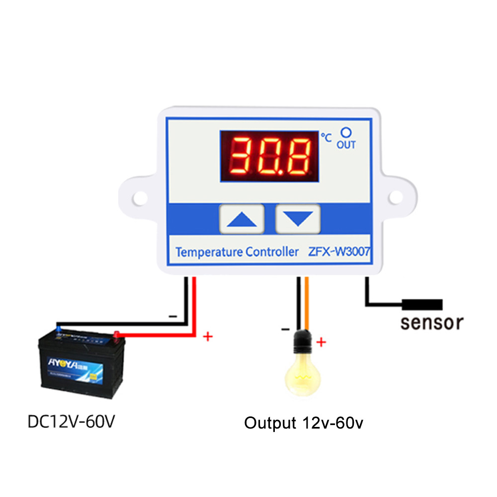 Jual W3007 Digital Control Temperature Microcomputer Thermostat Switch Thermometer MOS Output ...