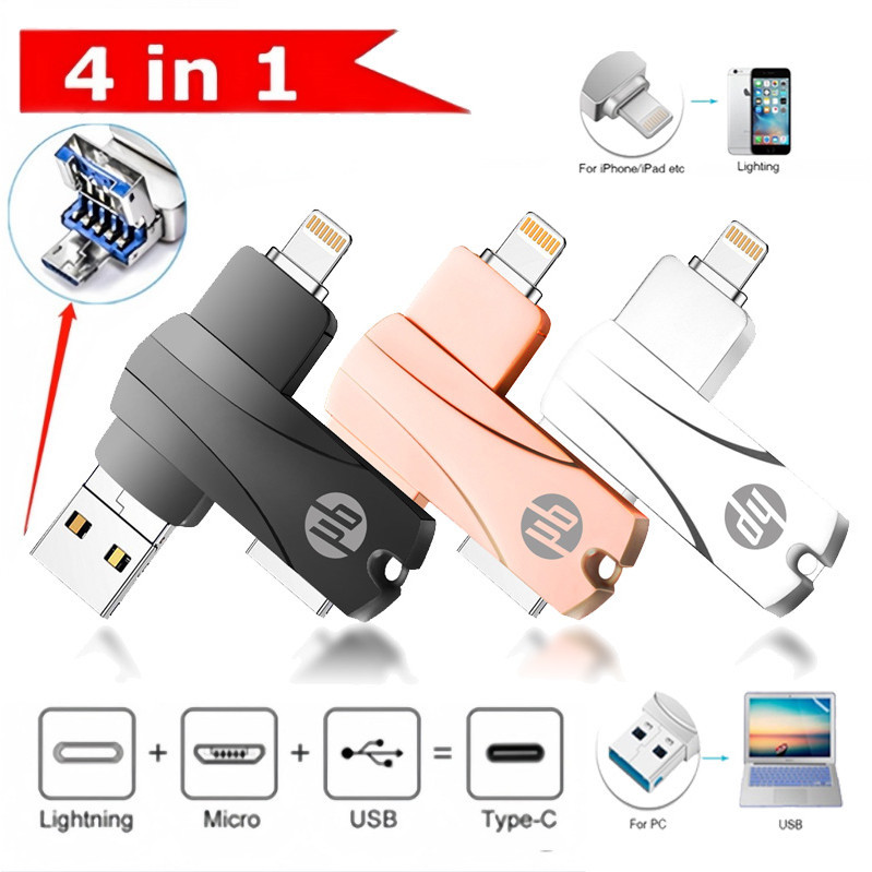 Jual HP 1TB 3 in 1 OTG Flash Drive Metal High Speed USB3.0 U Disk ...