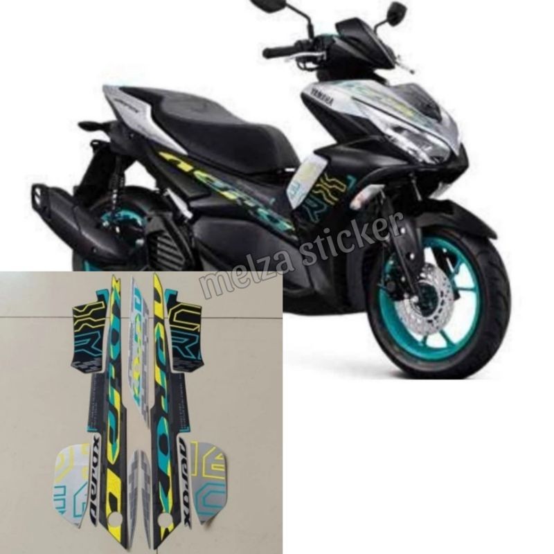 Jual Stiker Striping Motor Aerox 155 2024 Silver-Hitam Sticker Lis Body ...