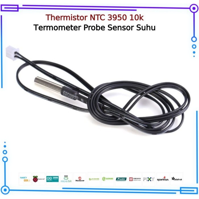 Jual OR99 Thermistor Ntc 3950 10k 1m 2 meter termometer probe sensor suhu NTC10K - 1Meter ...