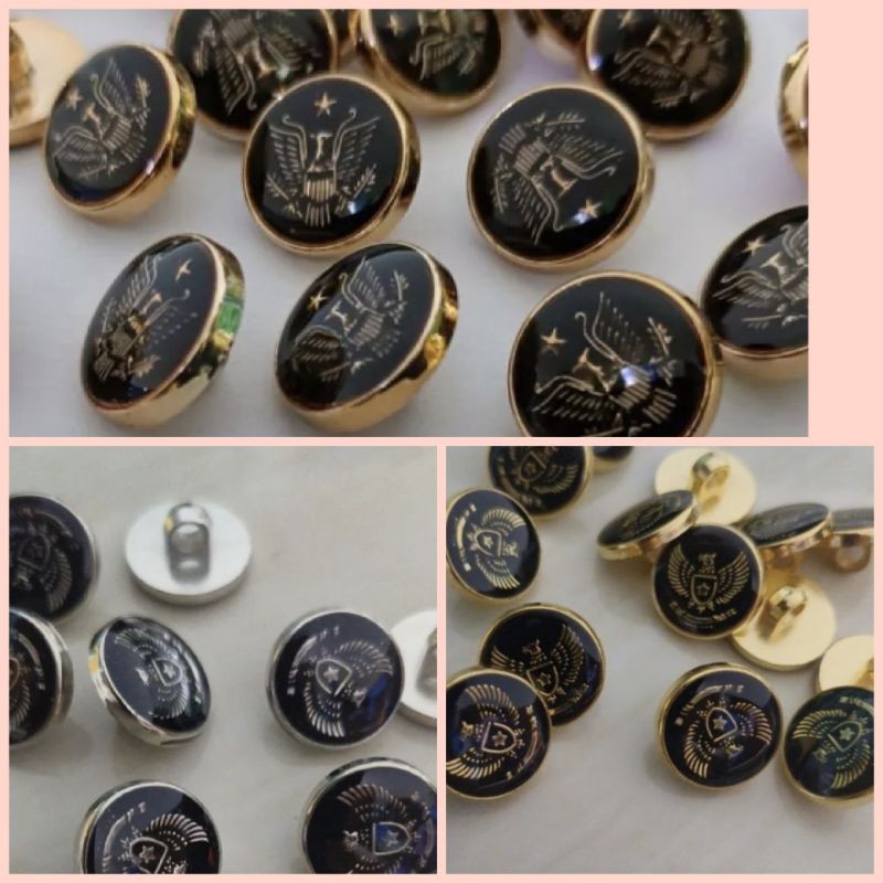 Jual KING FACTORY - 12 Pcs Kancing Dinas Garuda Safari Kuning/rose gold ...