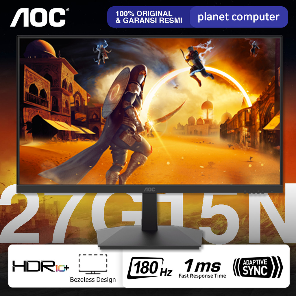 Jual Monitor LED AOC 27G15N 27" 1080p FHD VA 180Hz HDR10 Ergonomic ...