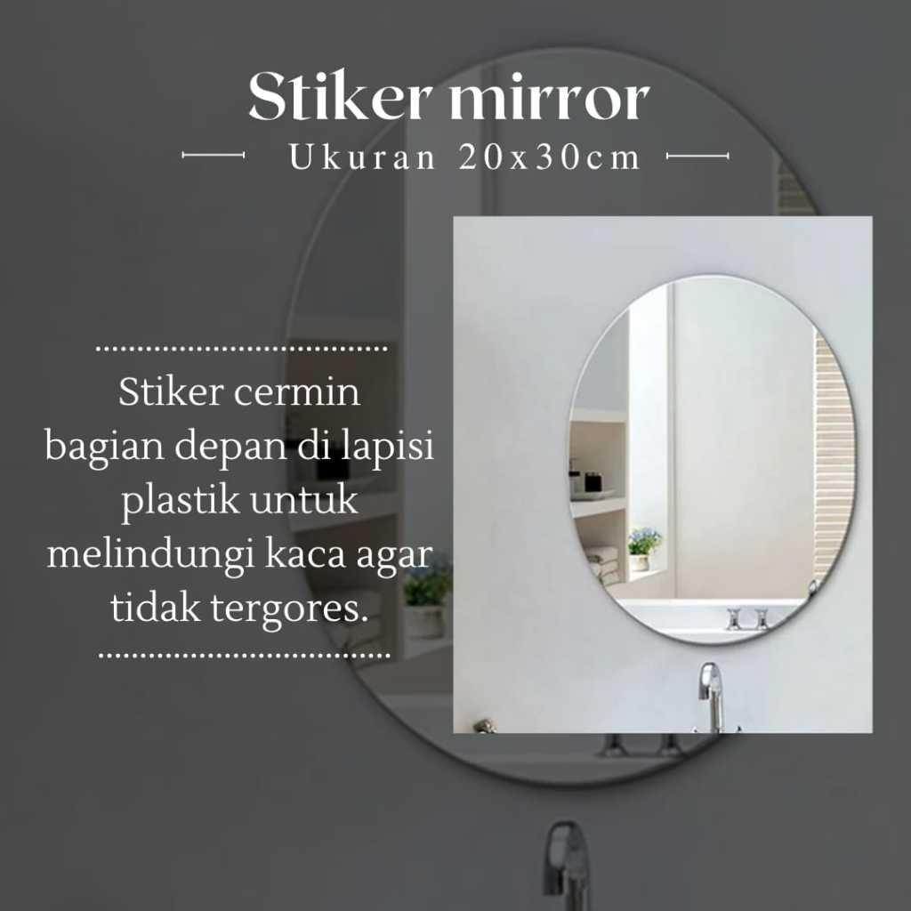 Jual Stiker Cermin Kaca Dinding Oval Anti Pecah Acrylic Kaca Cermin ...