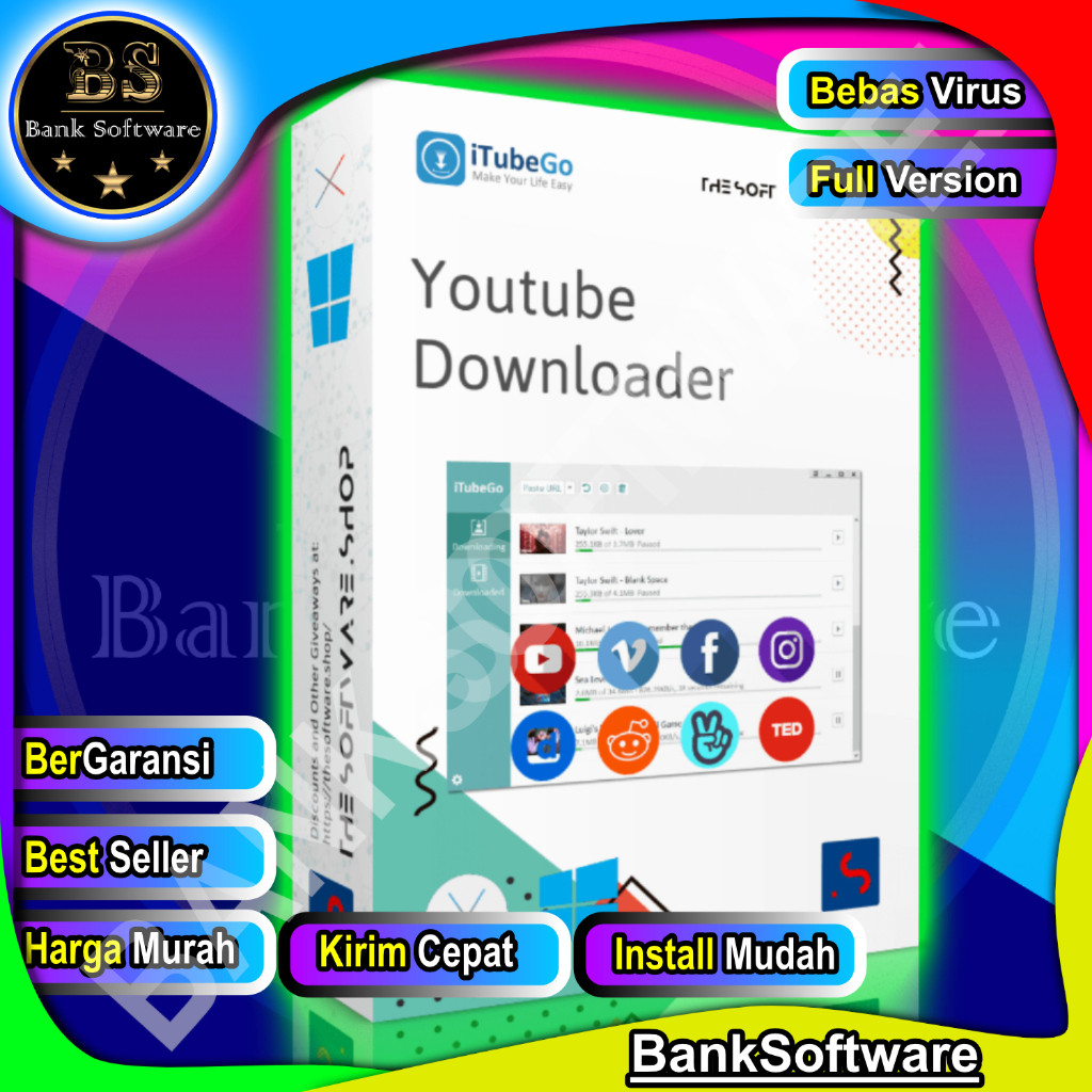 Jual iTubeGo YouTube Downloader v8.0.0 2024 Windows | MacOS Lifetime Full Version - BankSoftware ...