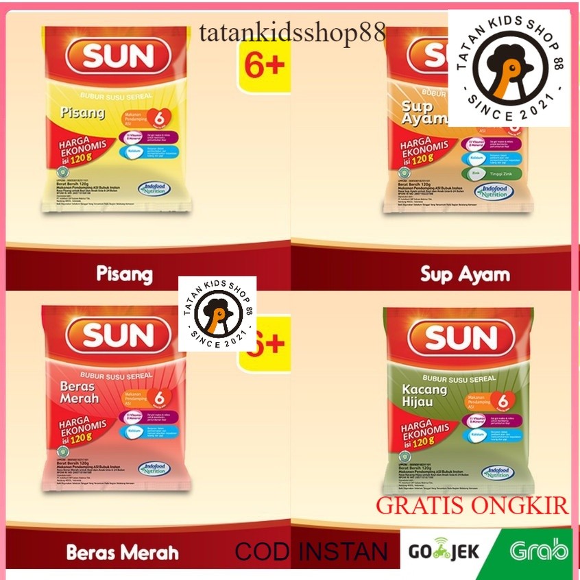 Jual Sun Bubur Bayi Kemasan Ekonomis 120 gram MPASI Kacang Hijau Beras ...