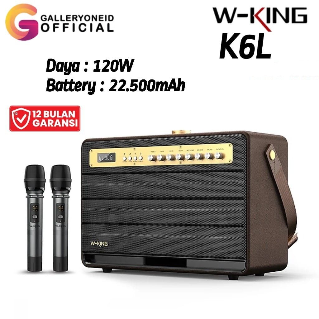 Jual Speaker Bluetooth Super Bass WKING K6L 2 Mic Party Box Portable Wireless W King TWS Audio ...