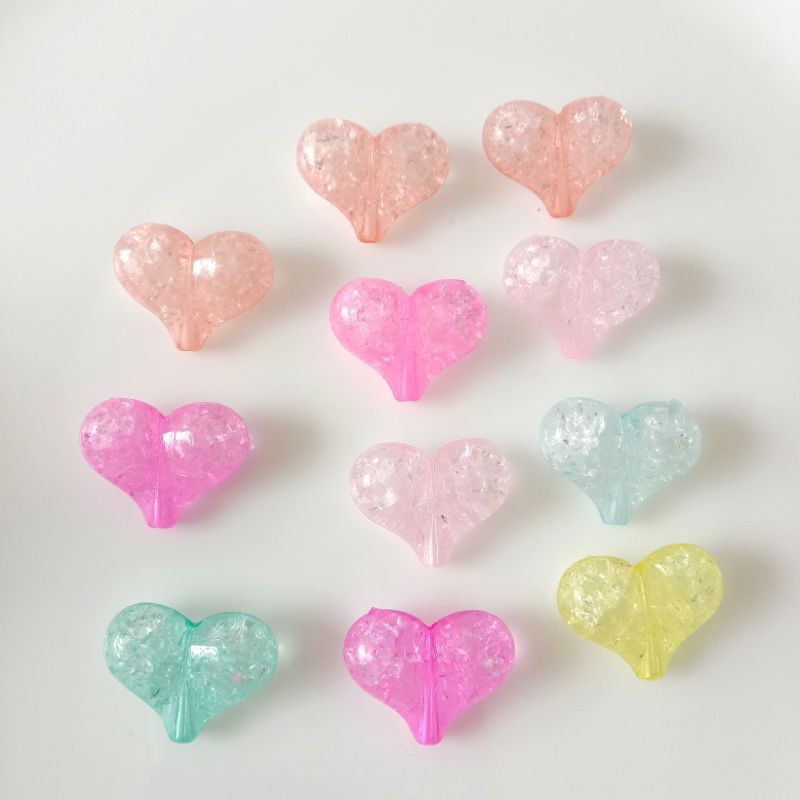 Jual JM -+15 Gram isi 8pcs Mote Love Bening ModeL retak kaca Lubang 2mm ...