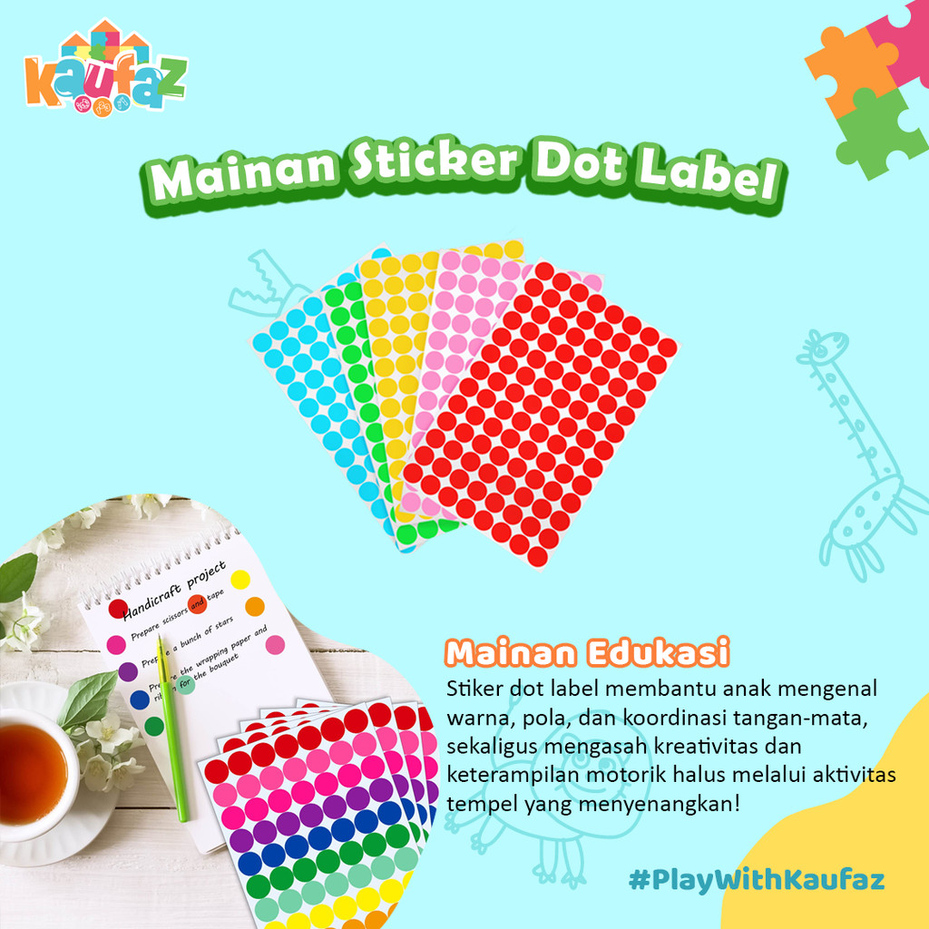 Jual KAUFAZ Mainan Edukasi Anak Stiker Dot Label 8mm / 10mm / 14mm ...