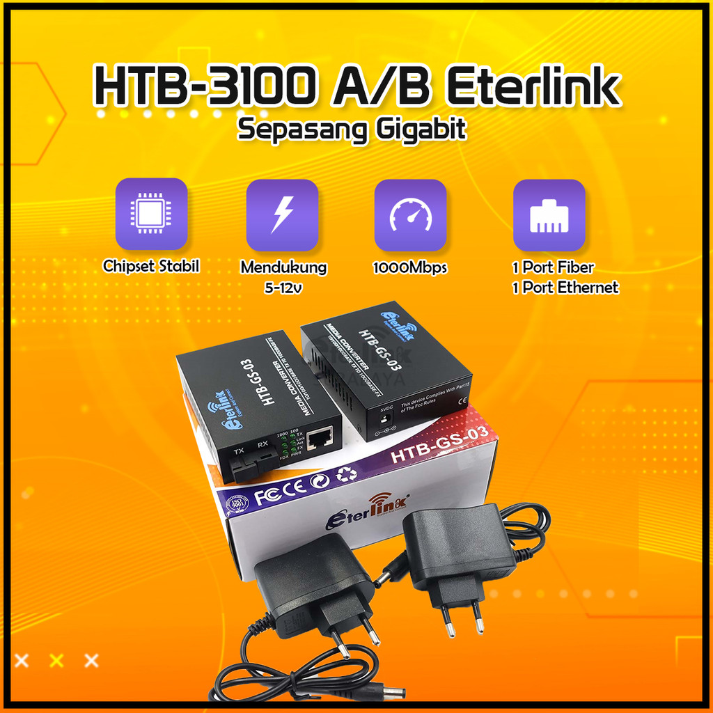 Jual HTB-GS-03 A & B 1000Mbps Single Mode media converter Converter ...