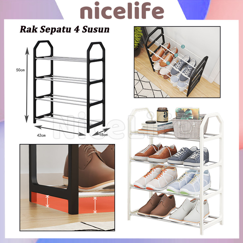 Jual Rak Sepatu / Rak Sepatu 4 Susun Minimalis / Rak Sandal Serbaguna ...