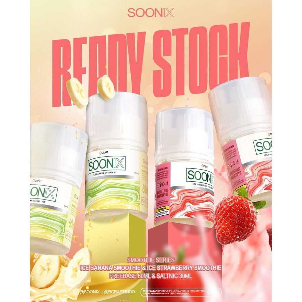 Jual [SALT] SOONIX ICE STRAWBERRY SMOOTHIE SMOOTHIES SALT 30ML 30MG BY ...