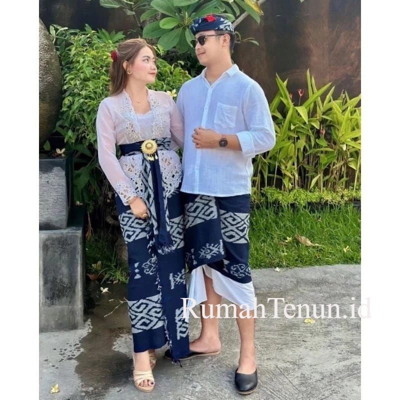 Jual Set Couple Bali Tenunan Blanket Full Set Lengkap Saput + Udeng ...