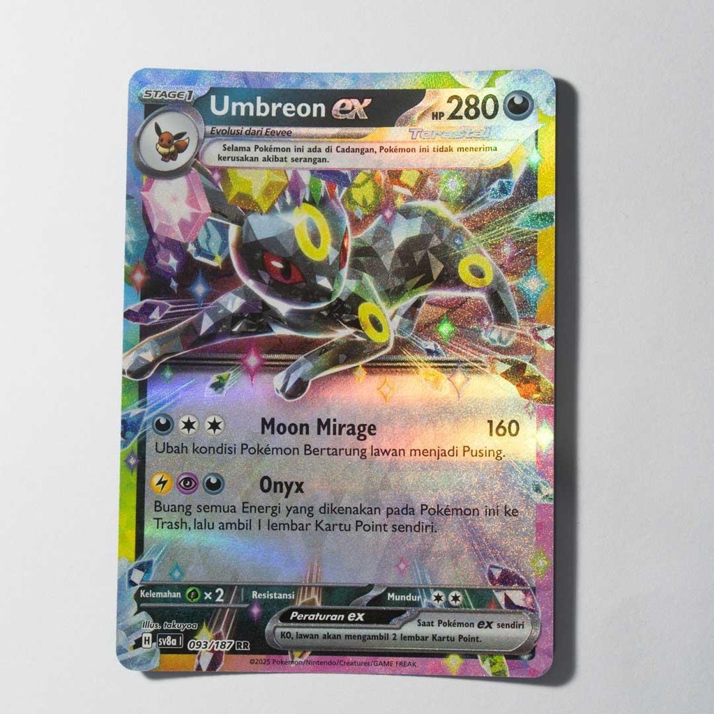 Jual Umbreon EX RR 093/187 SV8a Festival Terastal EX Kartu Pokemon TCG Original Indonesia ...