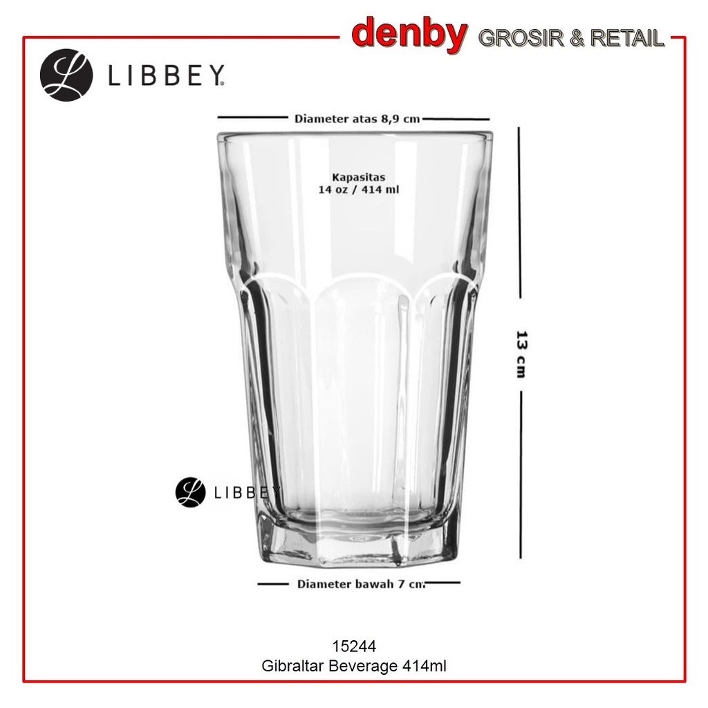 Jual Libbey 15244 Gibraltar Beverage Glass 414ml | Shopee Indonesia