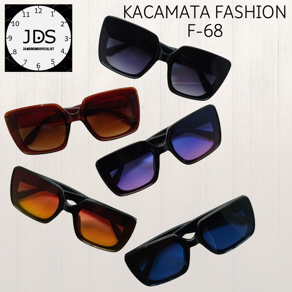 Jual JDS Kacamata Fashion F68 Series Frame Hitam Kotak Warna Aesthetic ...