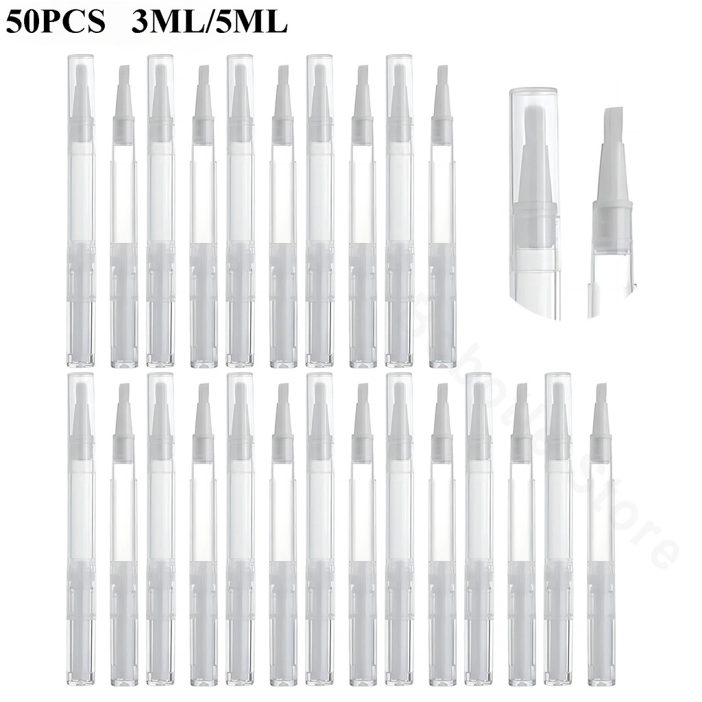 Jual 50pcs 3ML 5ml Transparent Twist Pen for Cuticle Oil Applicator ...