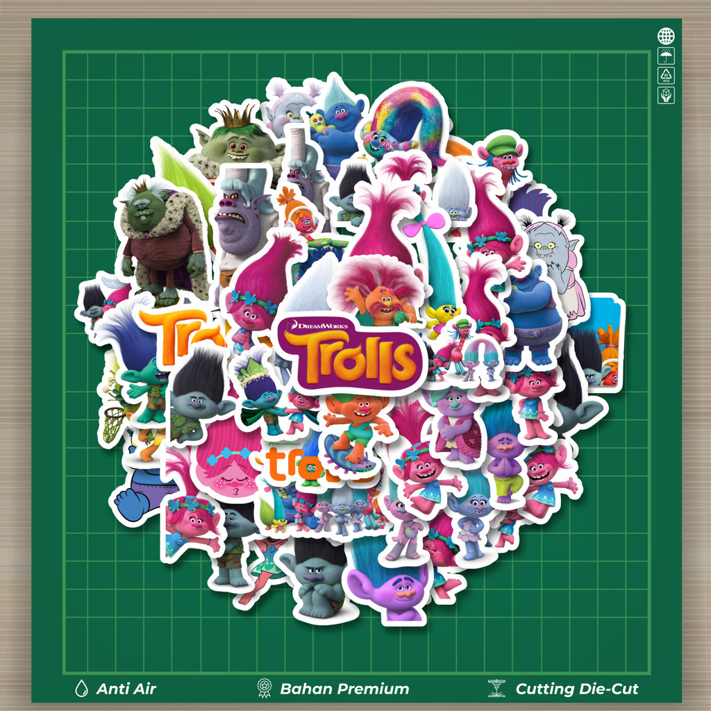 Jual HOT 50 PCS STIKER Stiker Kartun Series The Trolls Mix Stiker ...