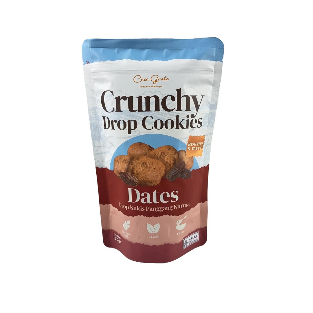 Jual Casa Grata Crunchy Drop Cookies Dates 70Gr | Shopee Indonesia