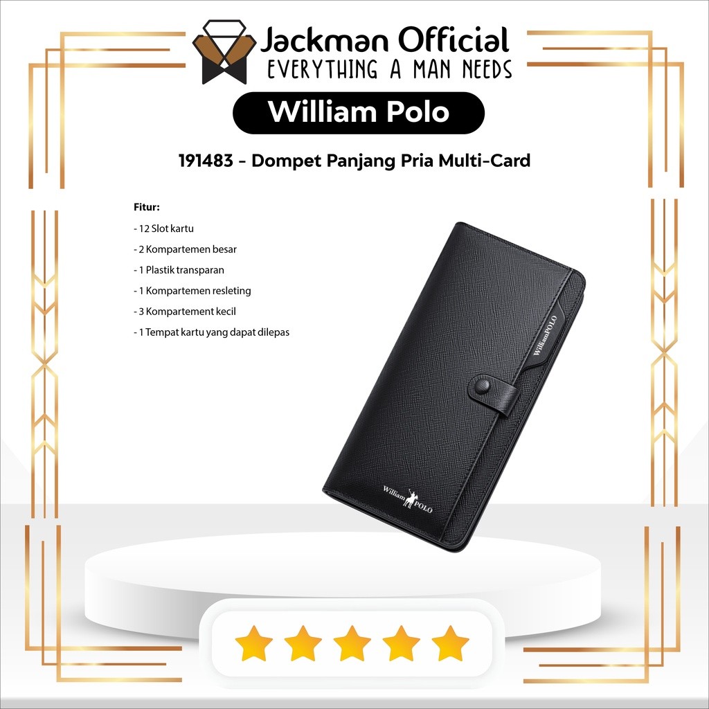 Jual WILLIAM POLO 191483 - Dompet Panjang Pria Multi-Card Kulit Sapi ...