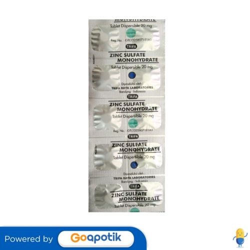 Jual Zinc Sulfate Trifa 20 Mg Strip 10 Tablet | Shopee Indonesia
