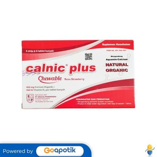 Jual Calnic Plus Chewable Rasa Strawberry Box 30 Tablet | Shopee Indonesia