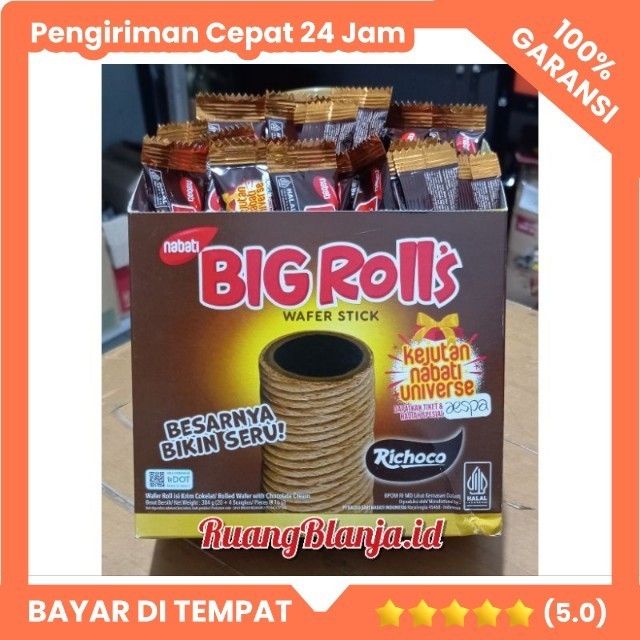 Jual Nabati wafer BIG ROLL'S 16gr Stick Astor rasa Coklat - Richoco ...