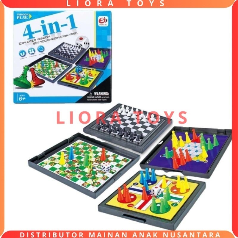 Jual Mainan Anak Edukatif Papan Magnet Ular Tangga Catur Ludo Halma ...