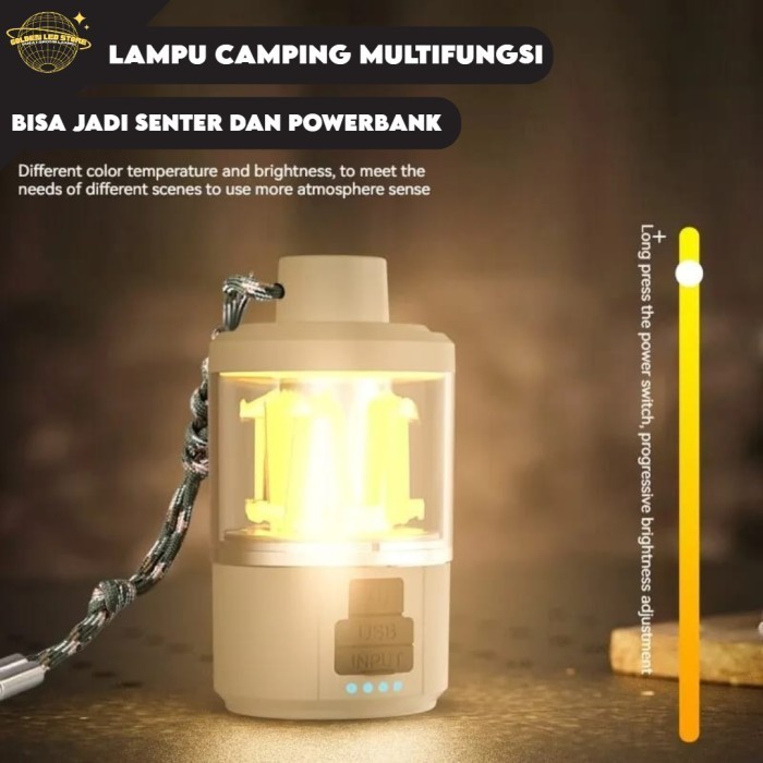 Jual LAMPU CAMPING MINI MULTIFUNGSI / LAMPU CAMPING BISA JADI SENTER ...