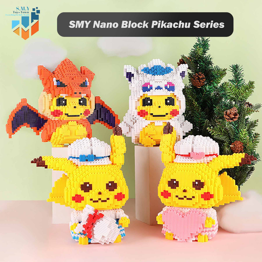 Jual GH39DC SMY Nano Blocks Pokemon Pikachu Bricks 3D Model, Mainan ...