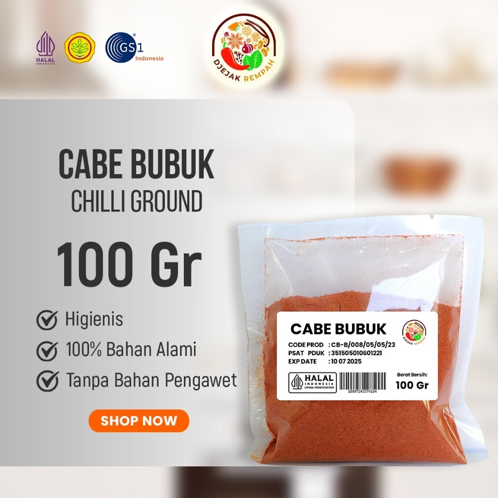 Jual Produk Cabe Bubuk / Chili Powder (Kemasan 100 Gr - 500 Gr) - 100% ...