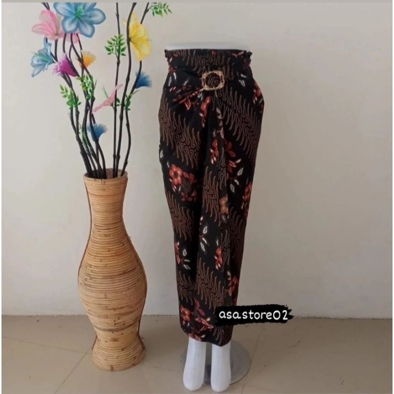 Jual NEW STOCK ️ Rok Lilit Batik BIGSIZE FREE RING BELT-Rok Lilit ...