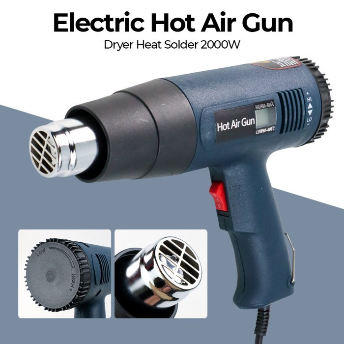 Jual Pemanas Electric Hot Air Gun Dryer Heat Solder Thermal 2000W QR ...