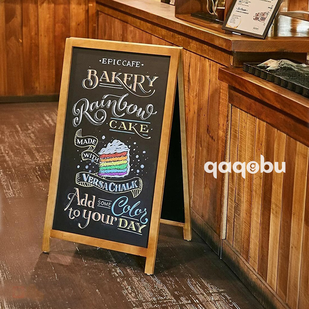 Jual Papan Tulis Kapur 2 Muka Papan Board Kayu Papan Menu Cafe Dekorasi ...