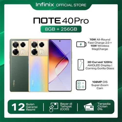 Jual Infinix Note 40 Pro 8/256GB - Up to 16GB Extended RAM - Helio G99 - Obsidian Black | Shopee ...