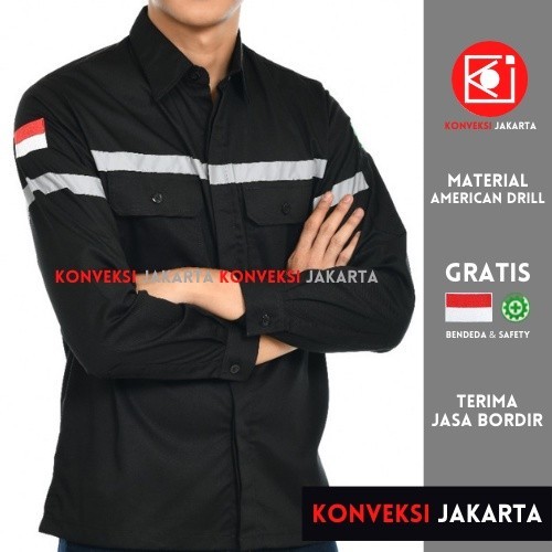 Jual Baju Wearpack Kemeja Safety K3 Proyek Tambang Lengan Panjang ...