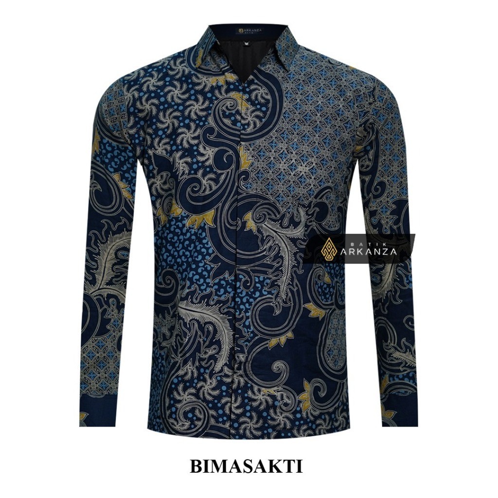 Jual BATIK ARKANZA SOLO Motif BIMASAKTI Kemeja Baju Batik Laki Laki Modern Slimfit Premium Lapis ...