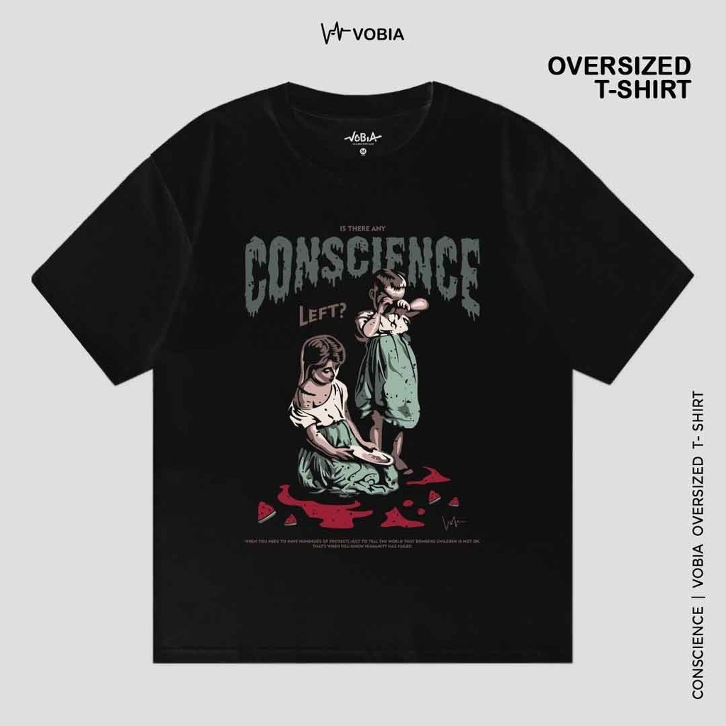 Jual Vobia T-Shirt Boxy Oversized - Conscience (Black) | Shopee Indonesia