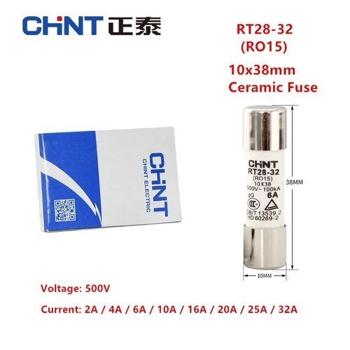 Jual CHINT CHNT Fuse Link Keramik AC RT28-32 RO15 10x38 500V 100kA ...