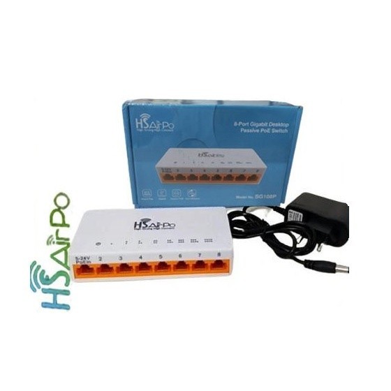 Jual HSAirPo SG108P Switch 8 Port Gigabit LAN Passive POE HS AirPo ...