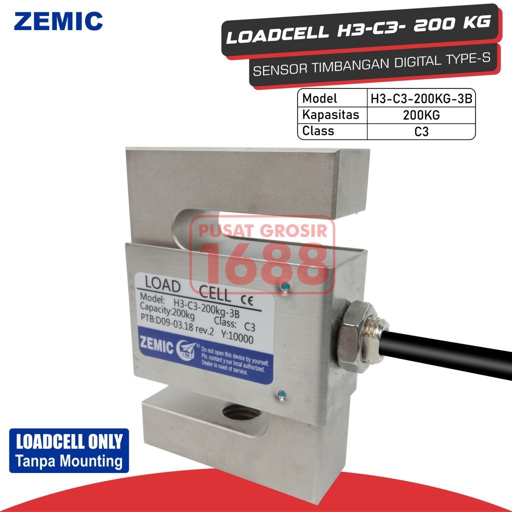 Jual Load Cell H3 C3 200kg Tipe S Loadcell Sensor Berat Timbangan ...