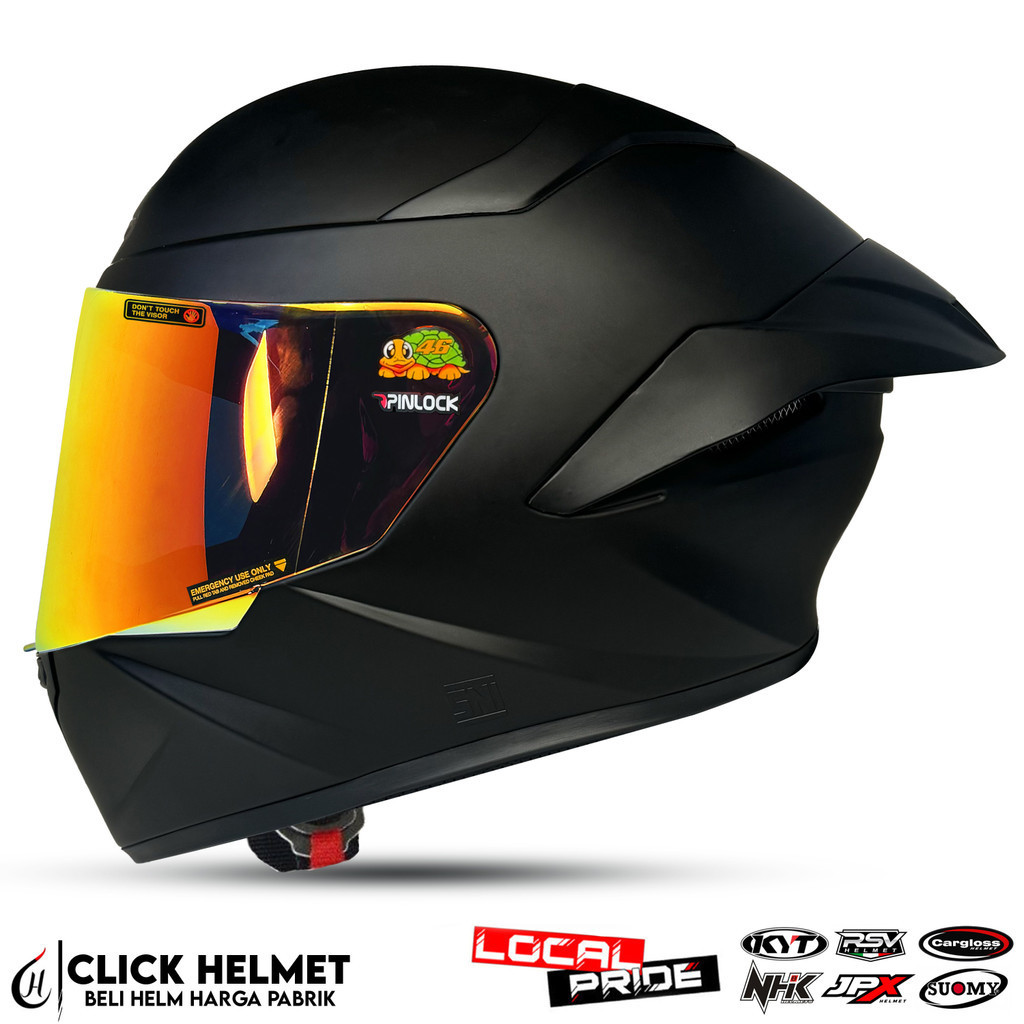 Jual Helm MLA TTC Crypton / Hitam Dof Kaca Red Gold / Helm Full Face ...