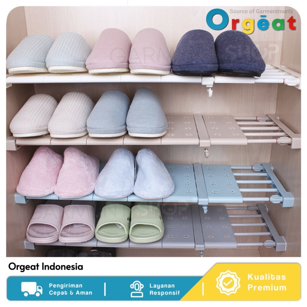 Jual OGT Sekat Flexible Wardrobe Sekat Lemari Rak Sepatu Multifungsi ...
