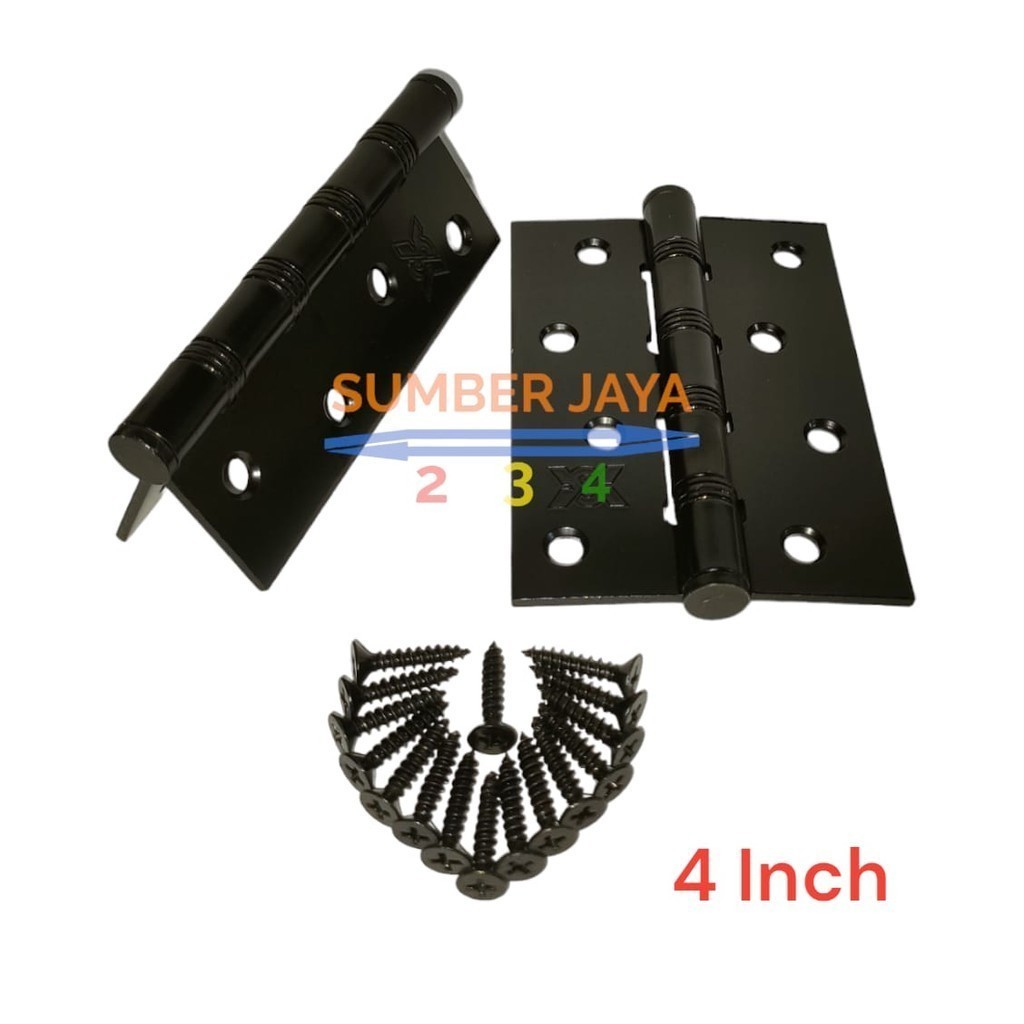 Jual engsel pintu bearing 4 inch Hitam / Engsel Pintu / Engsel Jendela ...